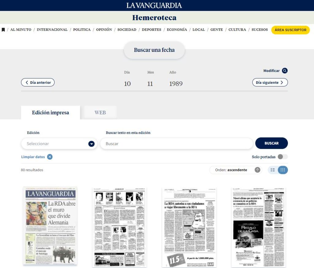 Digitalización en prensa: éxito de la hemeroteca de La Vanguardia